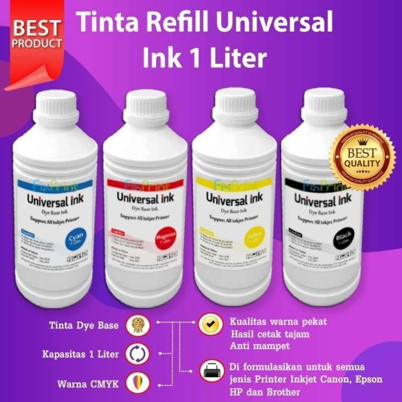 Promo 1 Set Cmyk Tinta Epson 1 Liter Refill Printer L121 L1210 L3210 ...