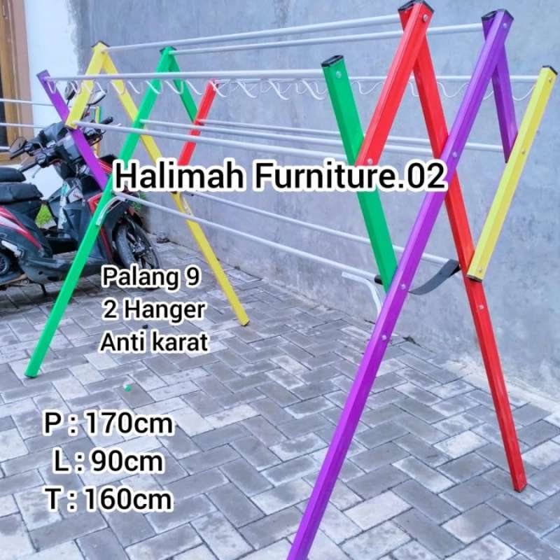 Promo Jemuran Baju Jumbo Livina Ukuran 170Cm Plus 2 Hanger Sisi Kanan ...