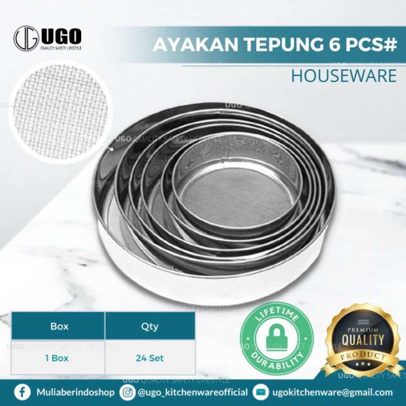 Promo Ayakan Tepung Bulat Stainless | Bahan Tebal Strainer Set isi 6 ... Promo Ayakan Tepung Bulat Stainless | Bahan Tebal Strainer Set isi 6 ...