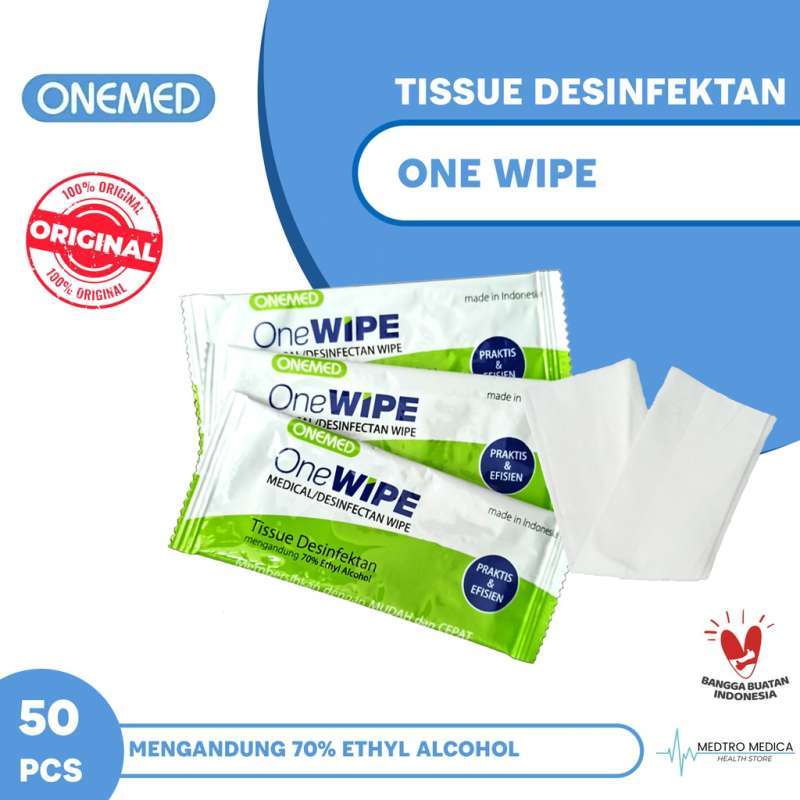 Jual One Wipe Box Isi 50 Pcs Tissue Desinfektan Onemed Di Seller ...