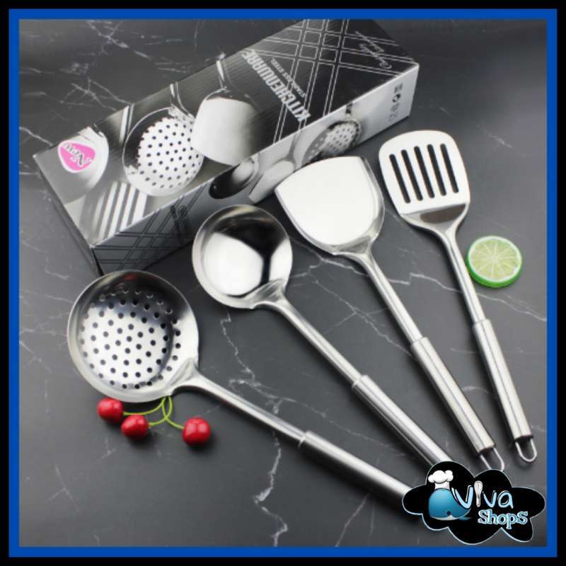 Jual Kitchen Ware Set 4 In 1 Stainless Premium Quality / Spatula ...
