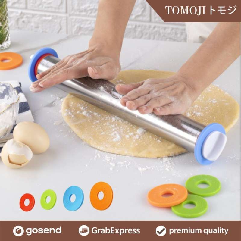 Jual Tomoji Adjustable Rolling Pin - Stainless 4 Ukuran - Penggiling ...