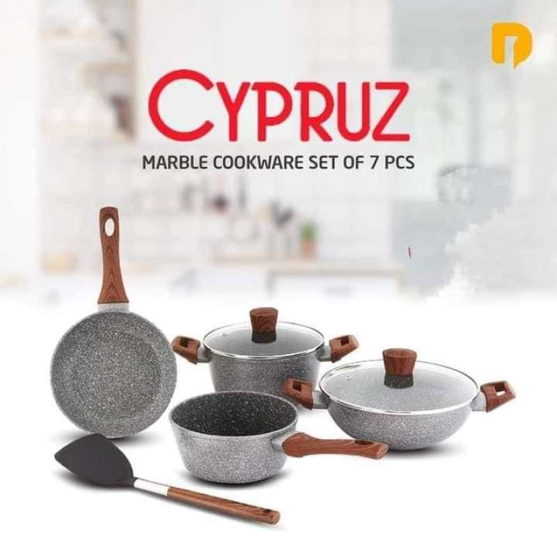Jual Peralatan Masak Set Premium Cypruz Marble Cookware Set of 7 pcs di Seller Safira Homeware ...