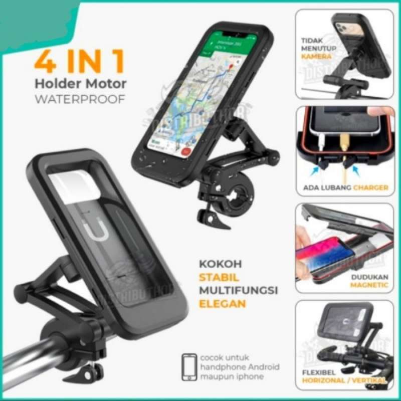 Jual Phone Holder Motor Waterproof Tempat dudukan Hp di Stang Sepeda HM-18 di Seller Jaya 01 ...