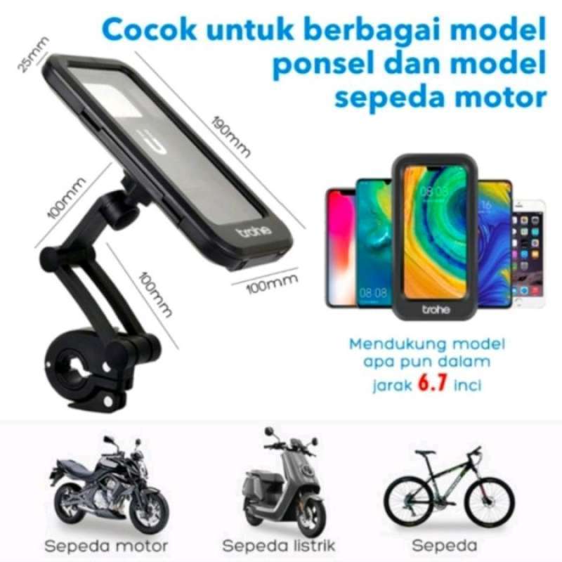 Jual Phone Holder Motor Waterproof Tempat dudukan Hp di Stang Sepeda HM-18 di Seller Jaya 01 ...