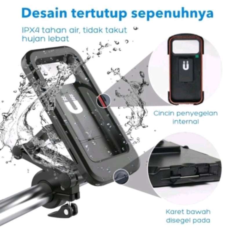 Jual Phone Holder Motor Waterproof Tempat dudukan Hp di Stang Sepeda HM-18 di Seller Jaya 01 ...