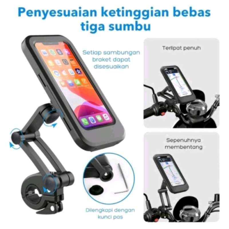 Jual Phone Holder Motor Waterproof Tempat dudukan Hp di Stang Sepeda HM-18 di Seller Jaya 01 ...