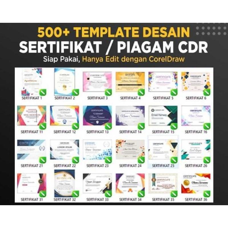 Jual Template Sertifikat Piagam Penghargaan 500 Desain Premium Di ...
