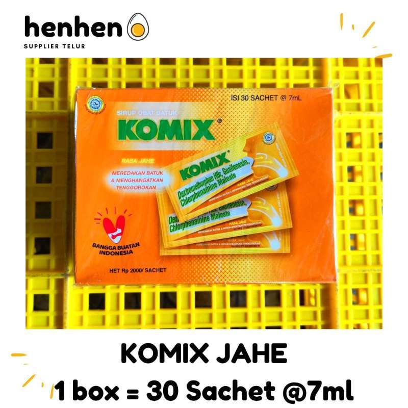 Jual KOMIX SIRUP OBAT BATUK 4 VARIAN 1 BOX = 30 SACHET - JAHE di Seller ...