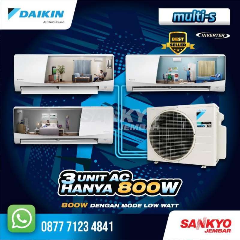 Jual AC DAIKIN MULTI S 3 Koneksi MKC 70 SVM (1/2pk + 3/4pk + 1pk) di Seller SANKYO JEMBAR ...