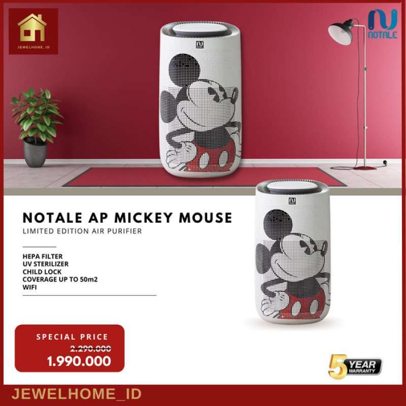 Promo Notale Air Purifier Disney Mickey Series Limited Edition UV Wifi ...