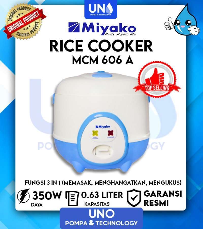 Jual Miyako Magic Com 3 In 1 Rice Cooker 0.6 Liter MCM 606 A / MCM 606A ...