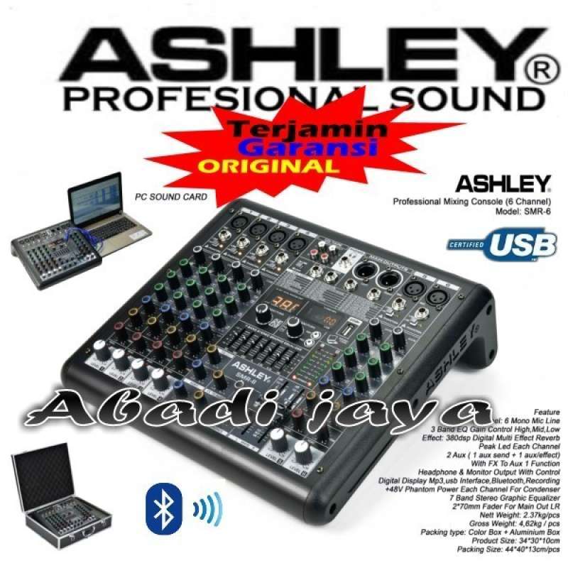 Jual Mixer Ashley Smr6 6channel ORYGINAL Ashley Smr 6 FREE KOPER MIXER di Seller Smartans ...