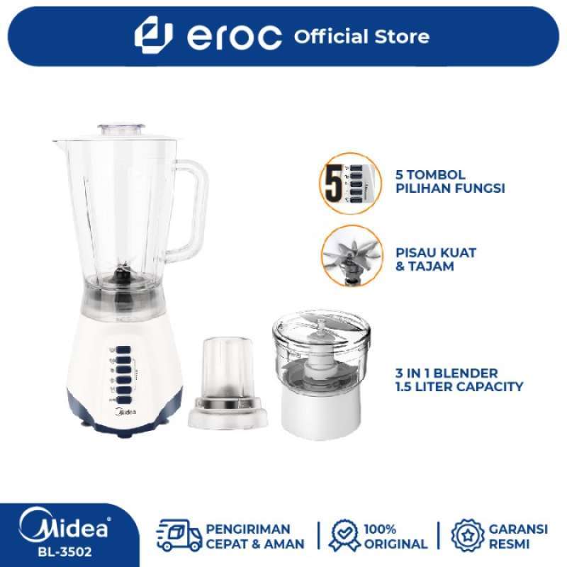 Jual Midea Blender 1.5 Liter 3in1 - Bl3502 (blender, Grinder, Chopper ...