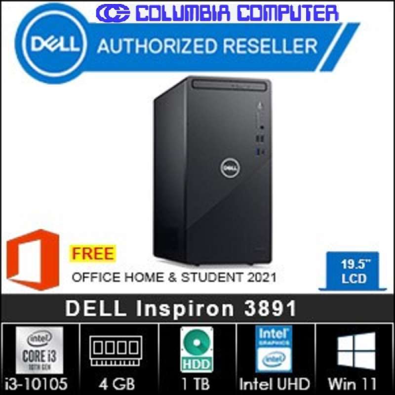 Jual DELL Inspiron 3891 i3-10105 4GB 1TB 19.5 Win11+OHS di Seller Columbia Computer Duzit ...