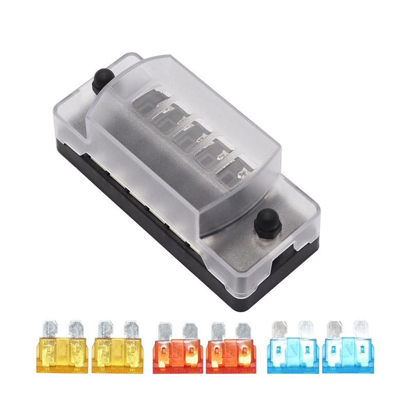 Jual E-Accessory F4143-Z (A) 6 Way Circuit Blade Fuse Box Block Holder ...