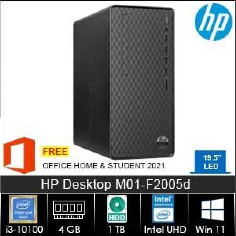 Jual HP Desktop M01-F2005d (Pentium-G6405/4GB/1TB HDD/Win11 + OHS 2021 ...
