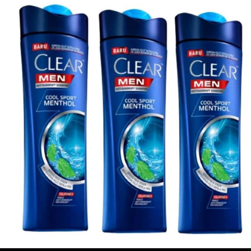 Jual Clear Men Cool Sport Menthol Shampoo Botol Ukuran 300 Ml Isi 3 Pcs ...