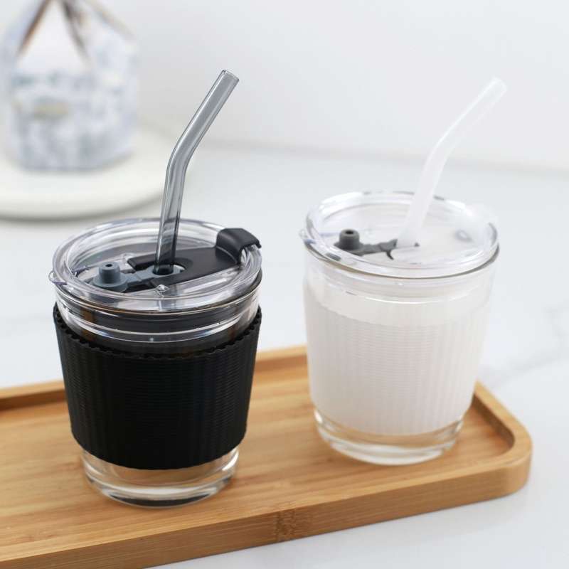 Promo Tumbler Gelas Kaca Aesthetic Gelas Botol Minum Kaca Kopi Teh ...