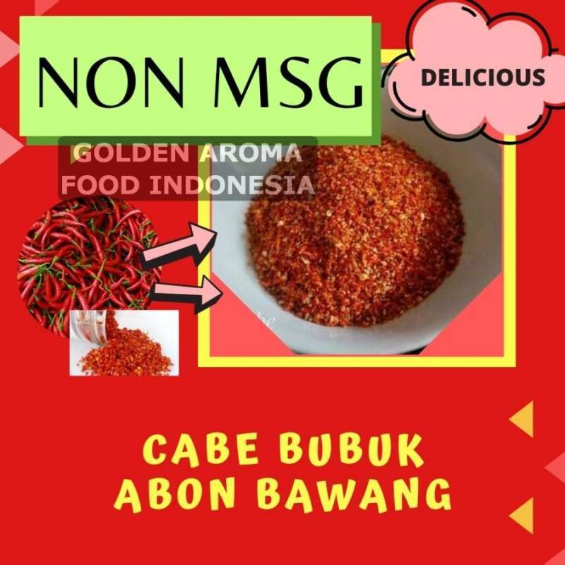 Jual Cabe Bubuk Abon Bawang / Bon Cabe Non MSG 1Kg Chilli Powder Pedas ...