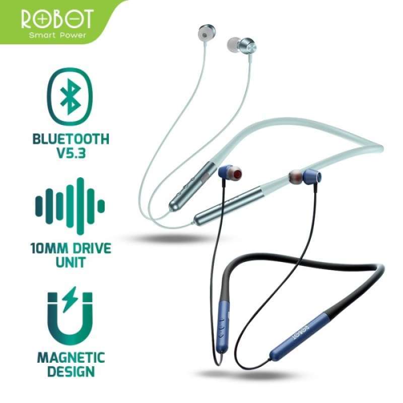 Jual HEADSET BLUETOOTH 5.3 ROBOT N20 Neckband Earphone Magnetic Earbuds ...