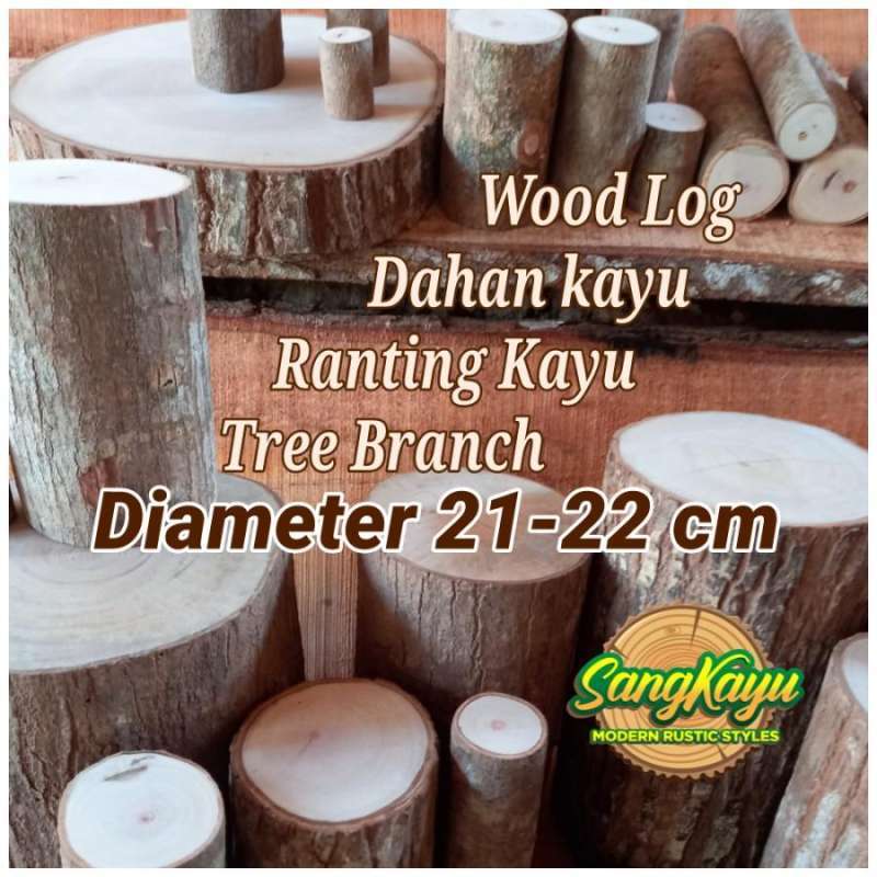 Jual Kayu log kayu diameter 21-22 cm bahan meja samping dekorasi ...