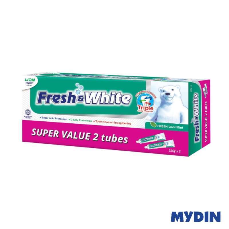 Jual Fresh & White Toothpaste Fresh Cool Mint Twinpack (2 x 225g ...