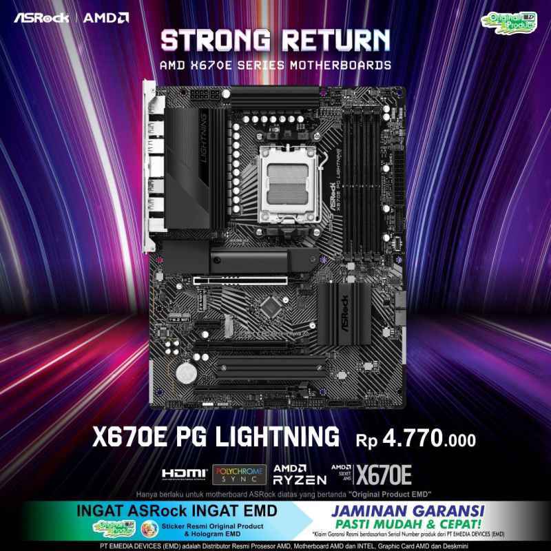 Promo ASRock X670 PG Lightning (AM5, DDR5, ATX) Diskon 24% di Seller ...