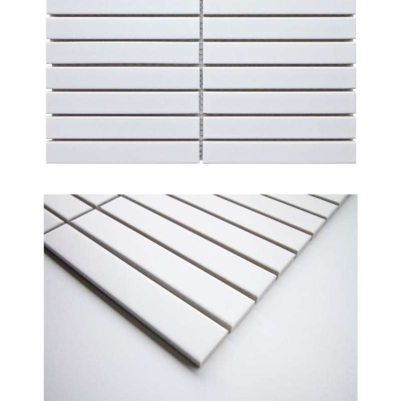 Jual Mosaic Venus Tiles Pottery Long Stripe White Matt Ds-105v Di ...