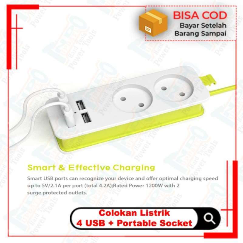 Promo Steker Usb Changer Stop Kontak Charger 2 Colokan Listrik 4 Port ...