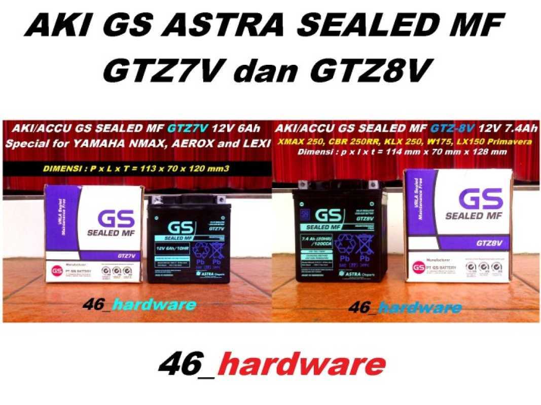 Jual AKI GS ASTRA SEALED MF GTZ7V NMAX AEROX LEXI & GTZ8V VESPA XMAX ...