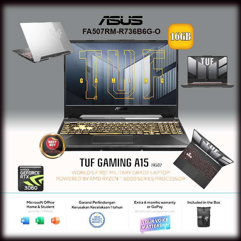 Promo ASUS TUF GAMING FA507RM-R736B6G-O Ryzen 7-6800H GeForce RTX 3060 ...