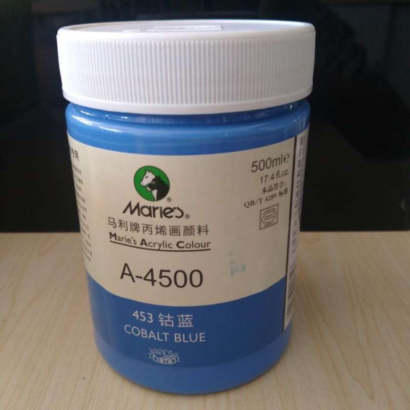 Jual Maries Acrylic colour A-4500 warna 453 Cobalt Blue 500ml di Seller ...