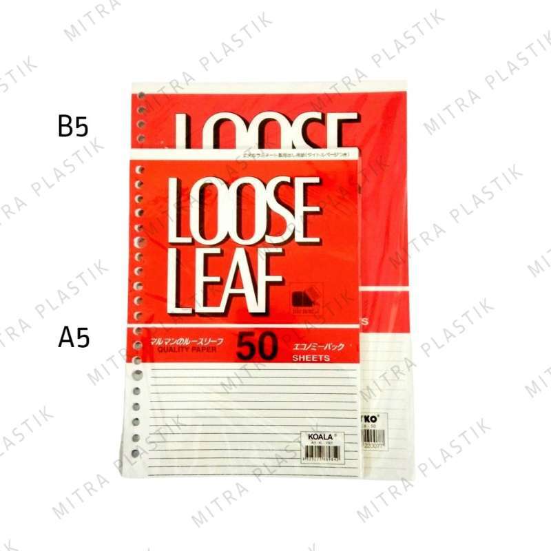 Jual Kertas Loose Leaf B5 isi 100 lbr Kertas Binder Joyko 100 lembar di Seller Mitra Plastik ...