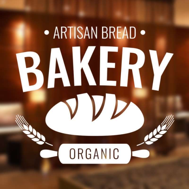Jual Sticker Custom Teks Logo Toko Roti Bakery 9 Model Stiker Kaca ...