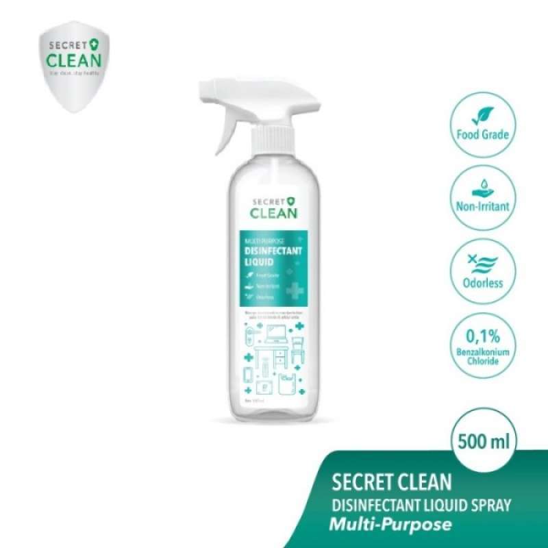 Jual Secret Clean Multipurpose Food Grade Liquid Disinfectant Spray ...