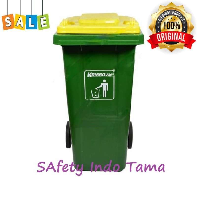 Jual Krisbow Tempat Sampah 240 LTt Liter Roda kuat awet di Seller ...