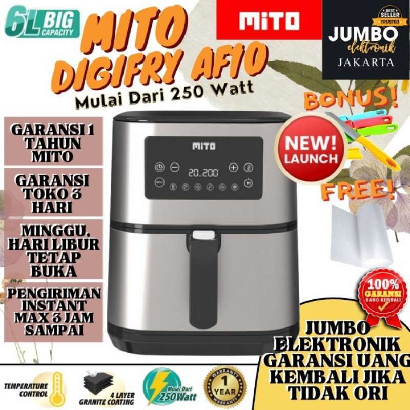 Promo Mito Digital Air Fryer Grande Digifry Mito Low Watt AF10 6L 6 ...
