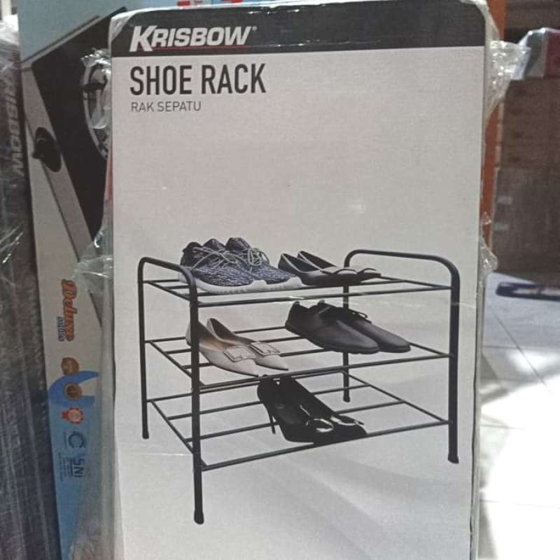 Promo Krisbow Shoe Rack Rak Tempat Penyimpanan Sepatu 3 Susun Hitam ...