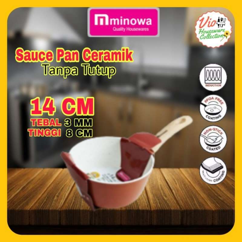 Jual Minowa Panci MPASI Bayi 14-18 Cm Keramik / Panci Masak Mie Rebus ...
