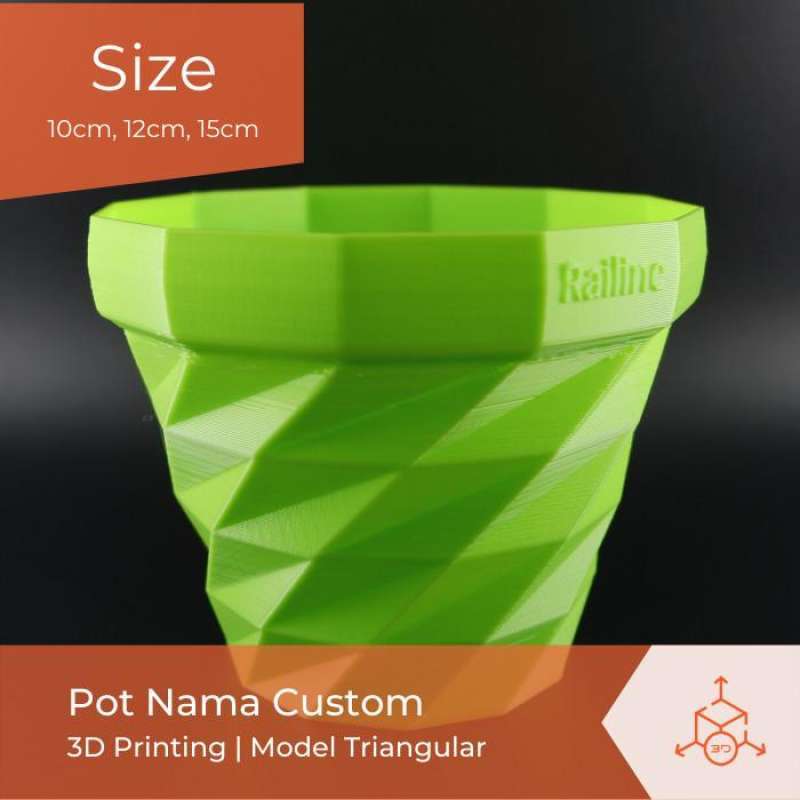 Jual 3d Print Pot | Model Triangular| Pot Dengan Nama Custom - 15cm ...