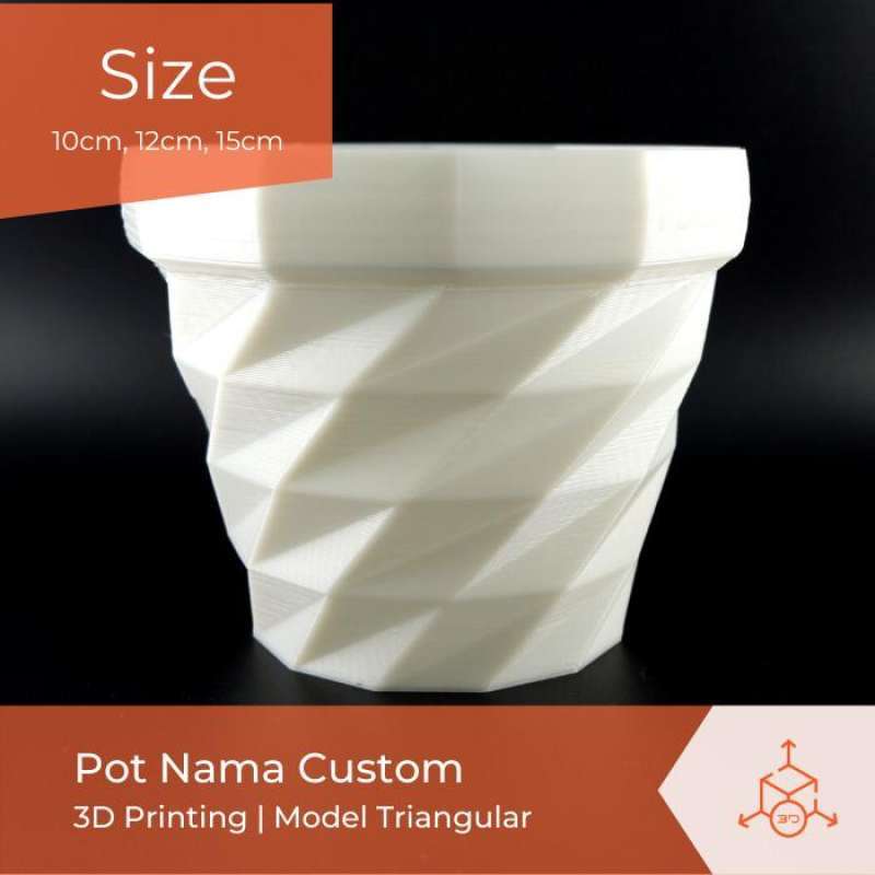 Jual 3d Print Pot | Model Triangular| Pot Dengan Nama Custom - 15cm ...