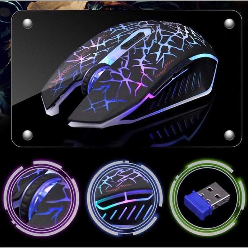 Promo GLO - AZZOR Wireless Gaming Mouse Silent 2400 DPI - M6 Warna Biru ...
