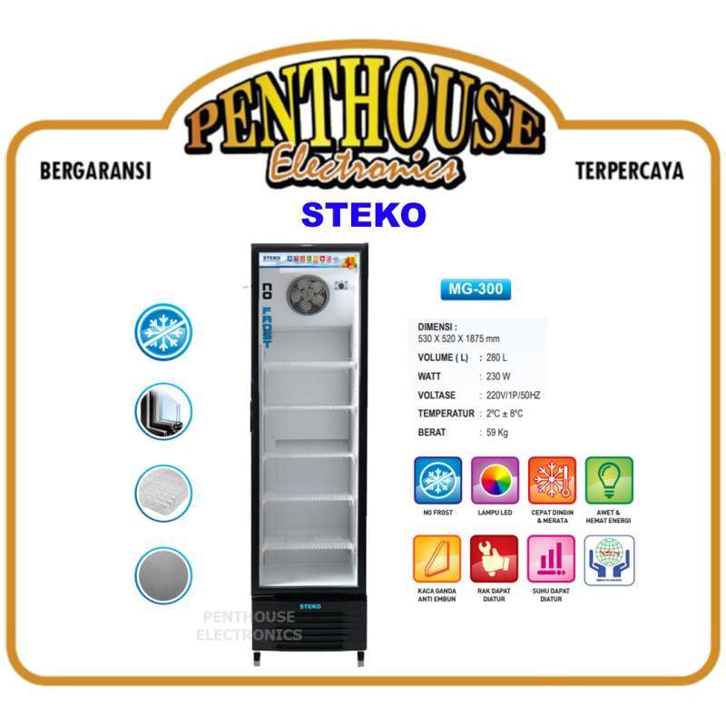 Jual STEKO Showcase 1 Pintu 280 L MG-300 / MG 300 Display Cooler 280 ...