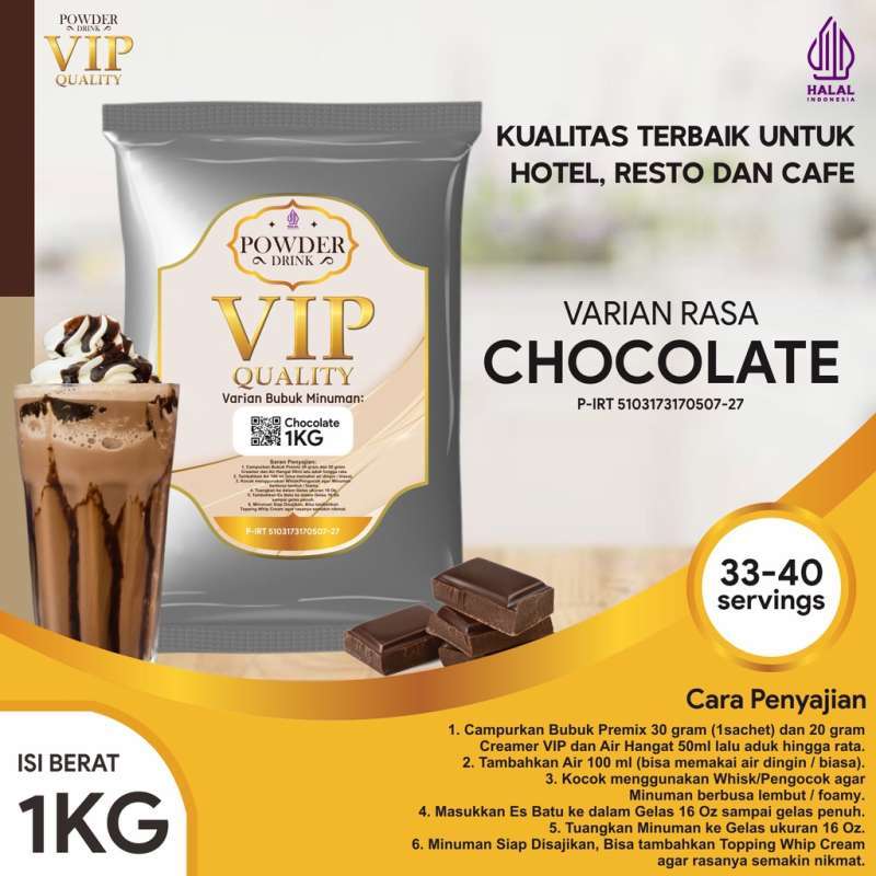 Jual Bubuk Minuman Kualitas VIP Rasa Chocolate 1 Kg Cokelat Coklat ...
