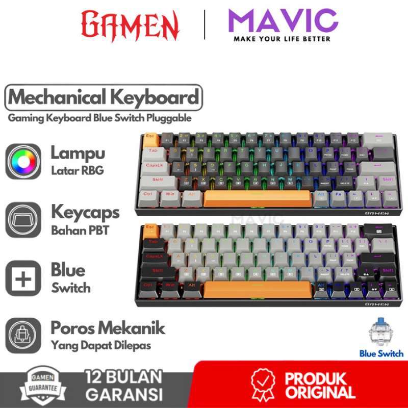 Promo GAMEN Titan III Mechanical Gaming Keyboard RGB Blue Switch PBT ...