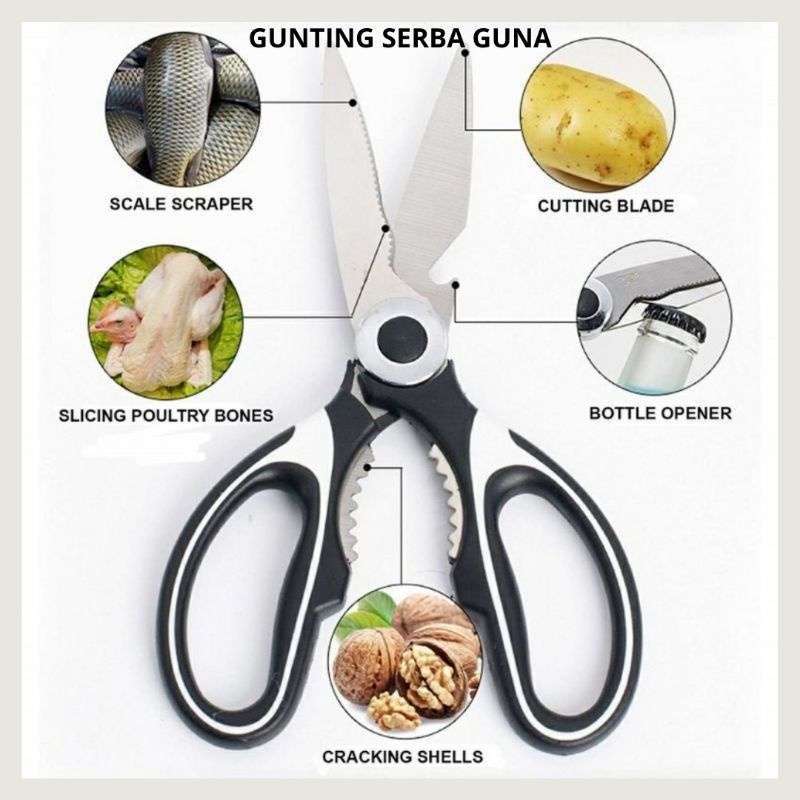 Jual GUNTING DAPUR SERBAGUNA STAINLESS STEEL GUNTING IKAN AYAM MEMBUKA ...