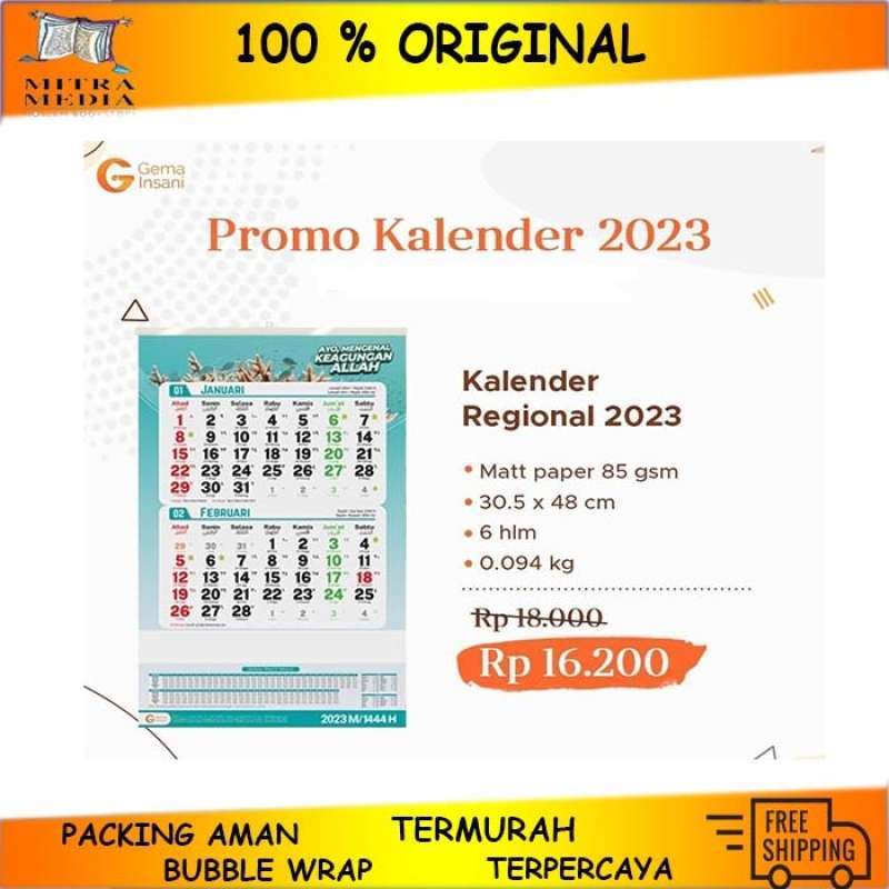 Promo KALENDER REGIONAL 2023 Diskon 10% di Seller Mitra Media Grosir ...