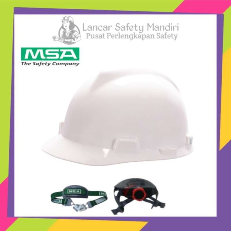 Promo Helm Safety MSA Full Set / Helm Kerja Proyek Warna Putih - SNI ...