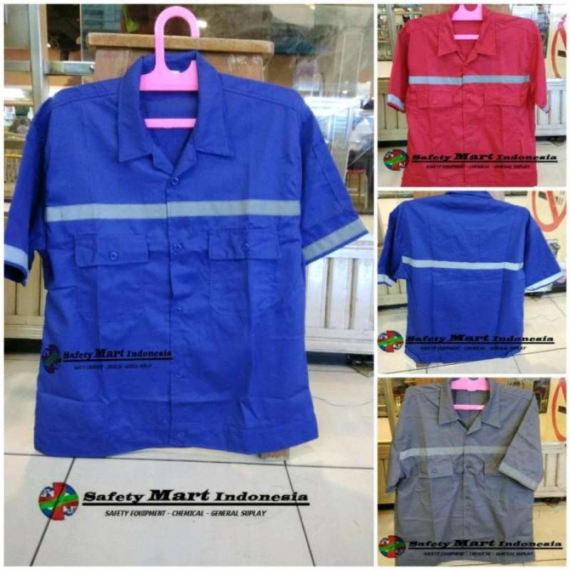 Promo Baju Kerja Lengan Pendek Atau Baju Safety Lengan Pendek Diskon 45 ...